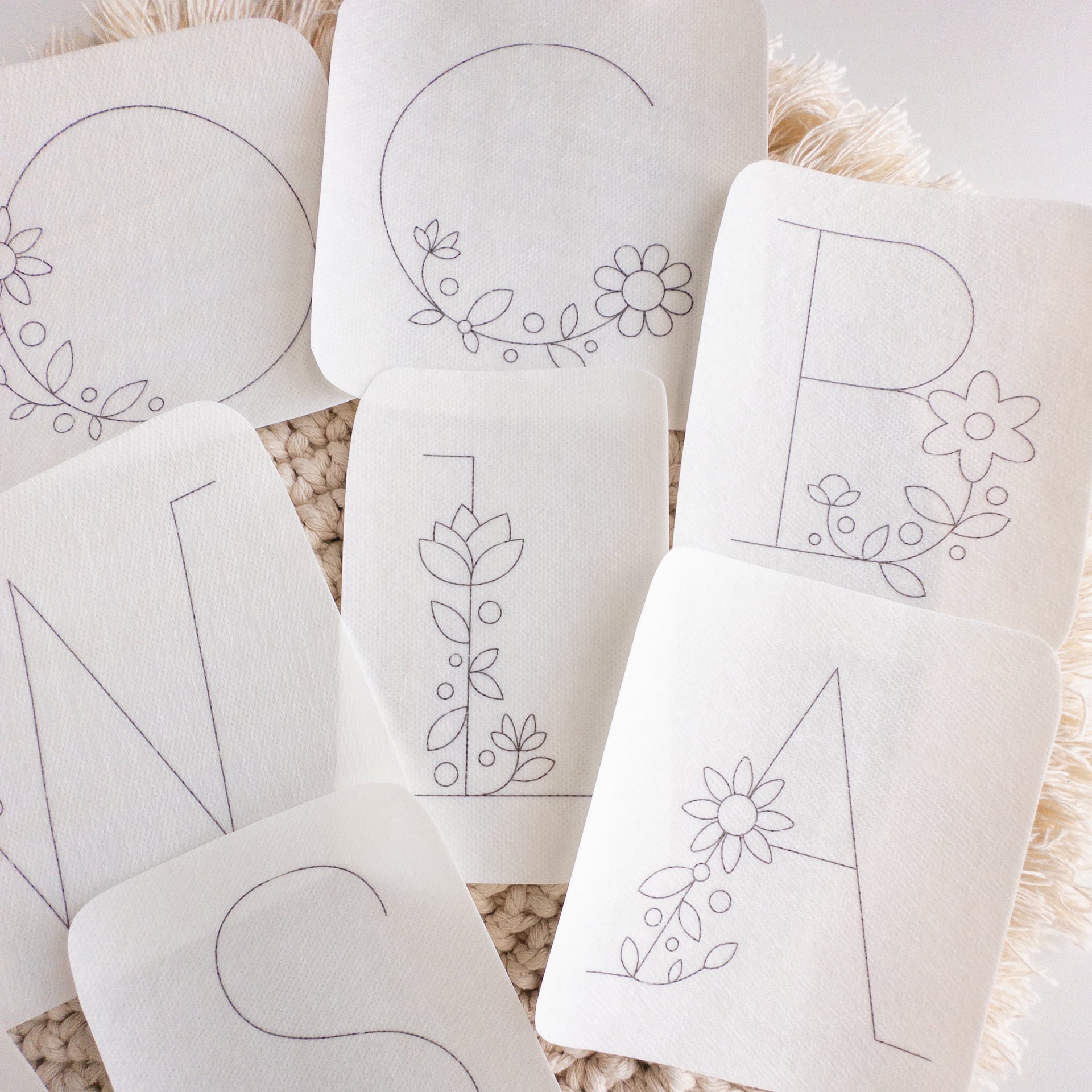 Large Floral Letters Stick and Stitch Patterns – Olmsted Needlework Co.